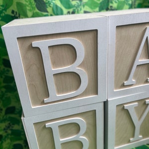 Baby Shower Wood Blocks: ABC Decor, Large Wooden Blocks - Etsy