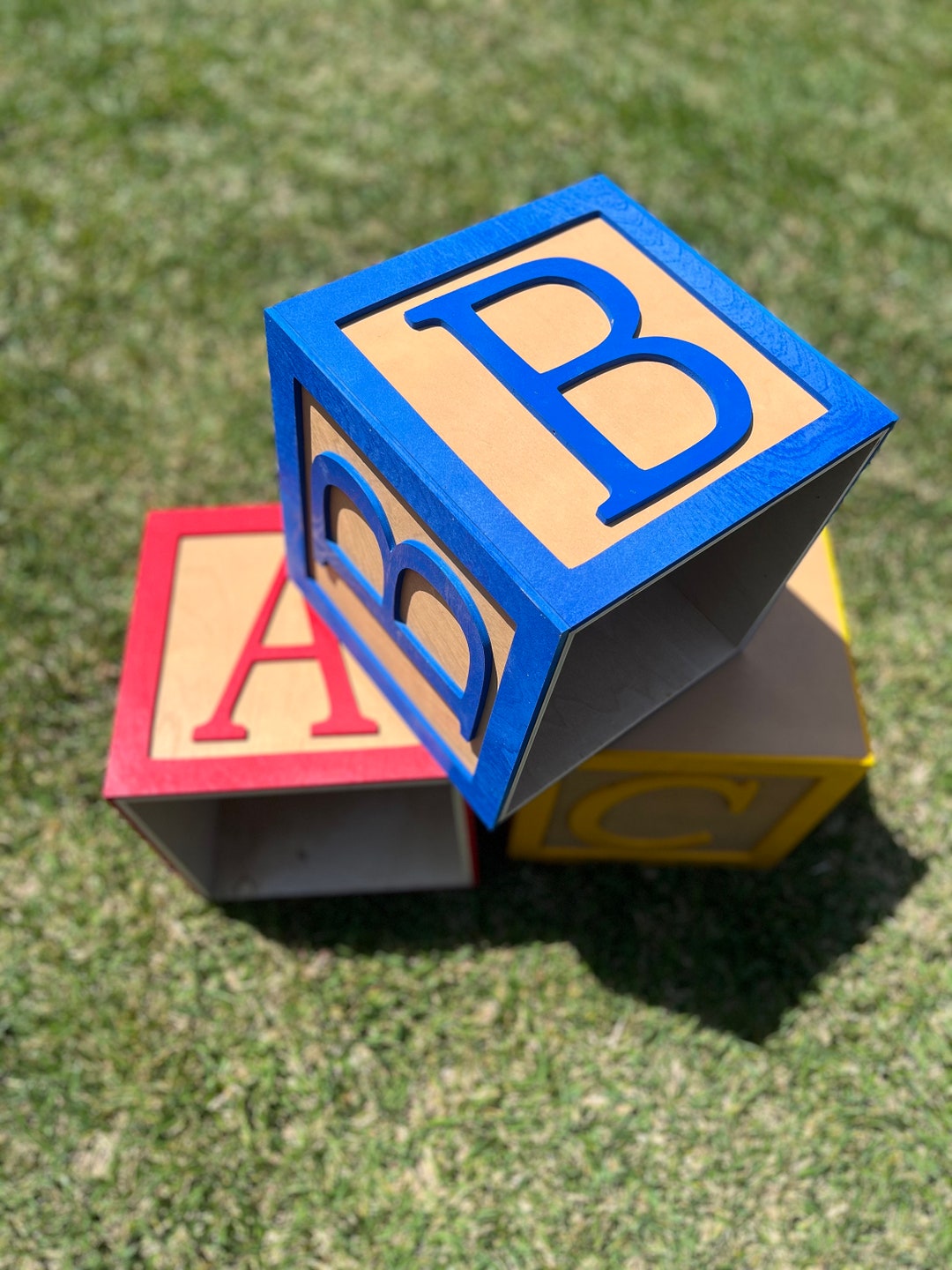 Large Wooden ABCD Baby Blocks: Custom Nursery Decor - Etsy