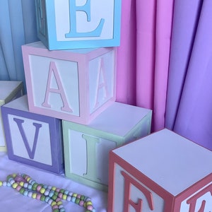 Large Wooden ABCD Blocks: Baby Shower Decor - Etsy
