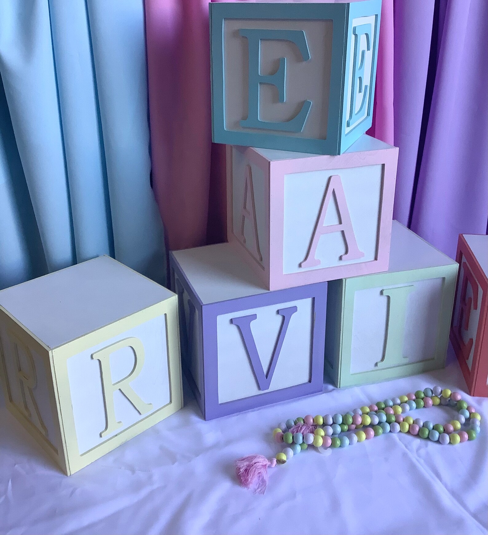 Babyshower Wood ABCD Blocks: Large Wooden Decor (10x10) - Etsy