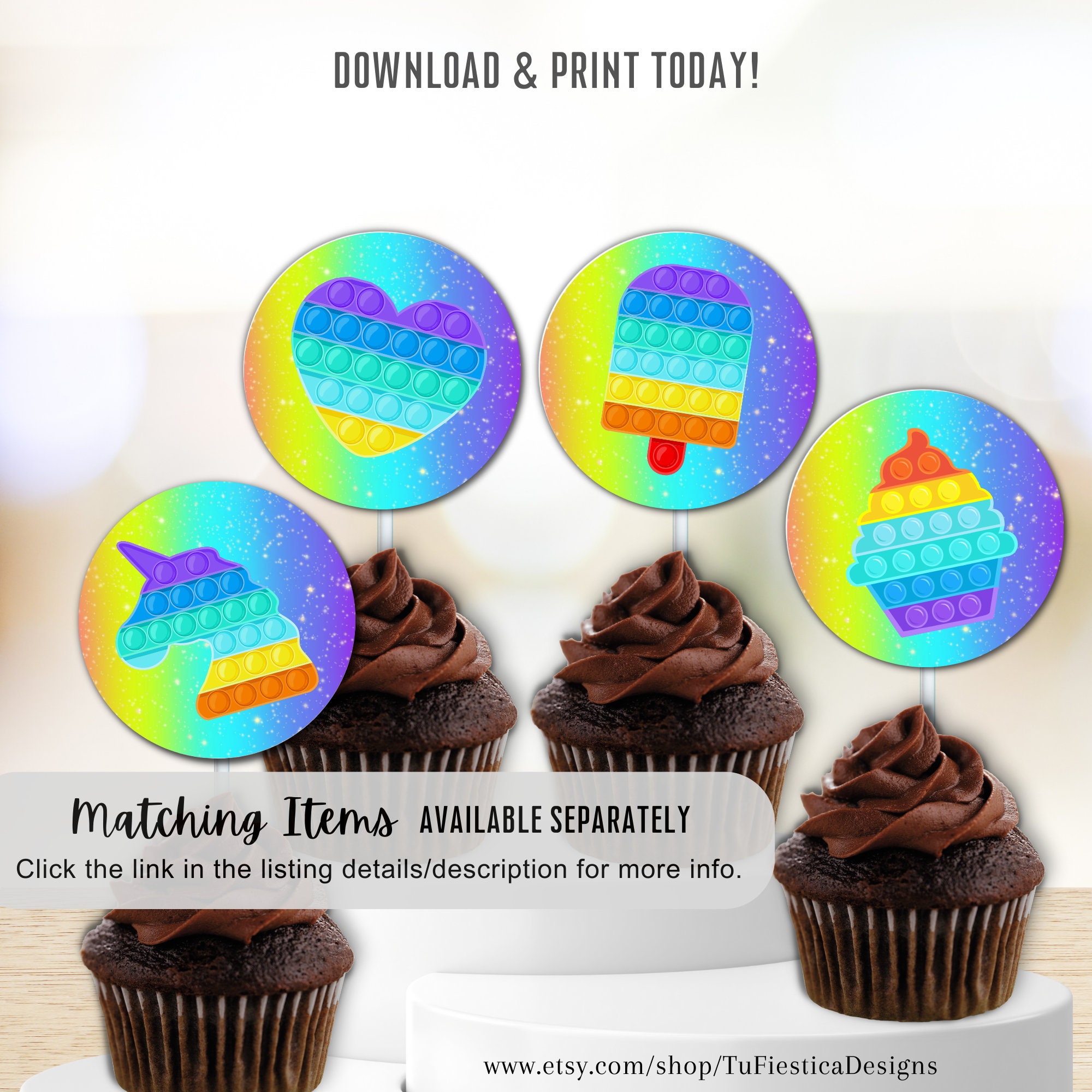 POP It Birthday Party Capri Sun Labels Juice Pouch Fidget Toys Gift Box ...