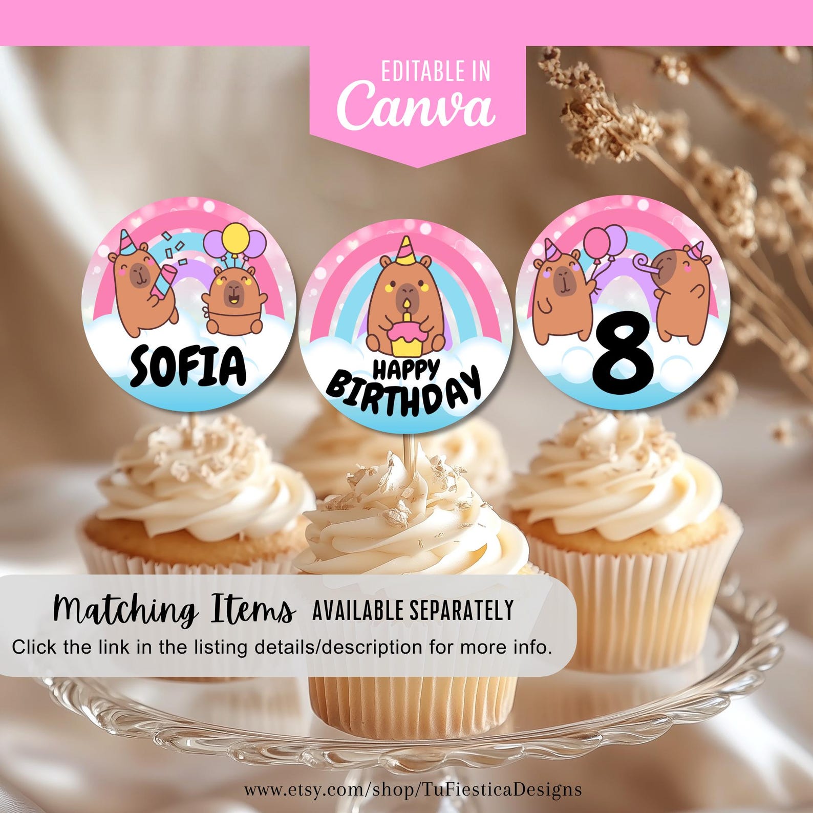 Editable Capybara Water Bottle Labels | Carpincho Birthday Party Decor ...