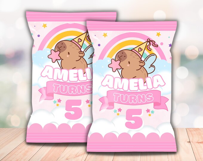 Editable Capybara Gable Box Label Template, Printable Capybara Treat ...