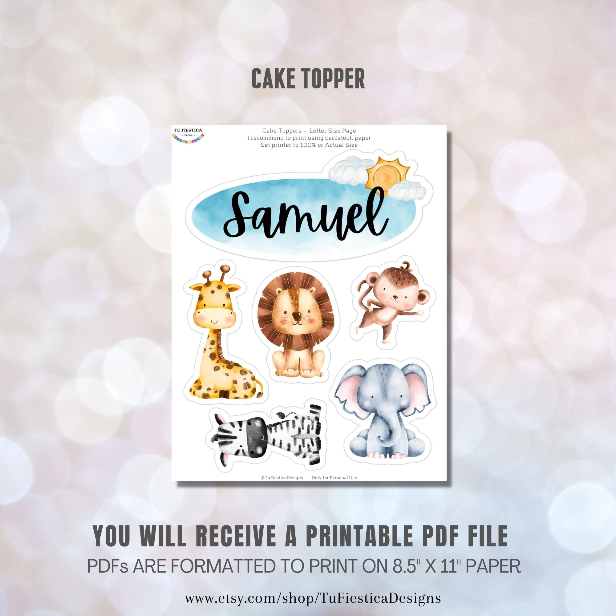 Personalize Safari Animals Party Printables / Wild Animal Birthday ...