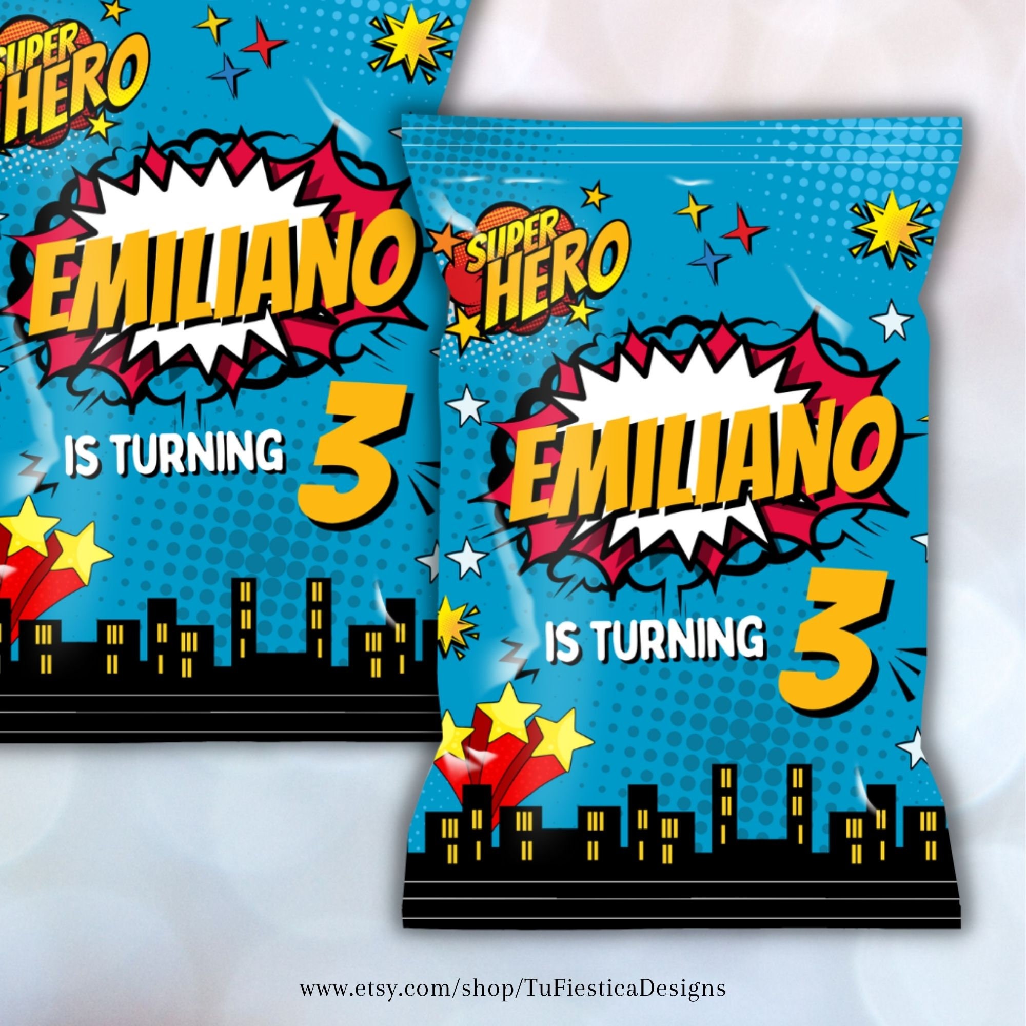 Superhero Comic Party Printables / Pop up Bundle Kit / Chip Bag Capri ...