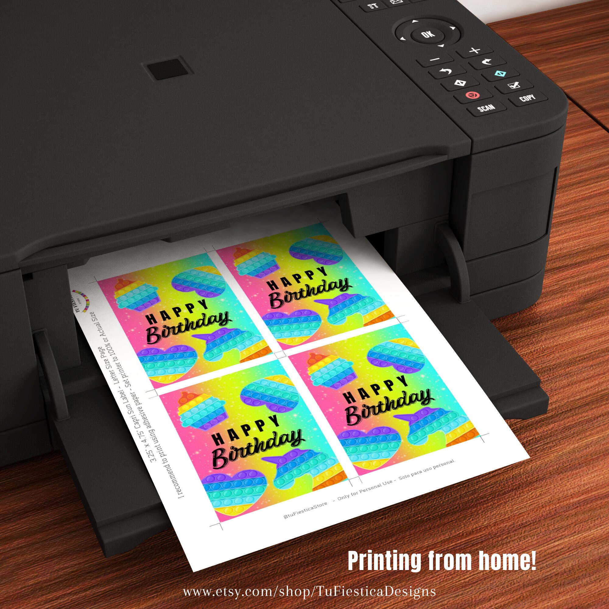 POP It Birthday Party Capri Sun Labels Juice Pouch Fidget Toys Gift Box ...