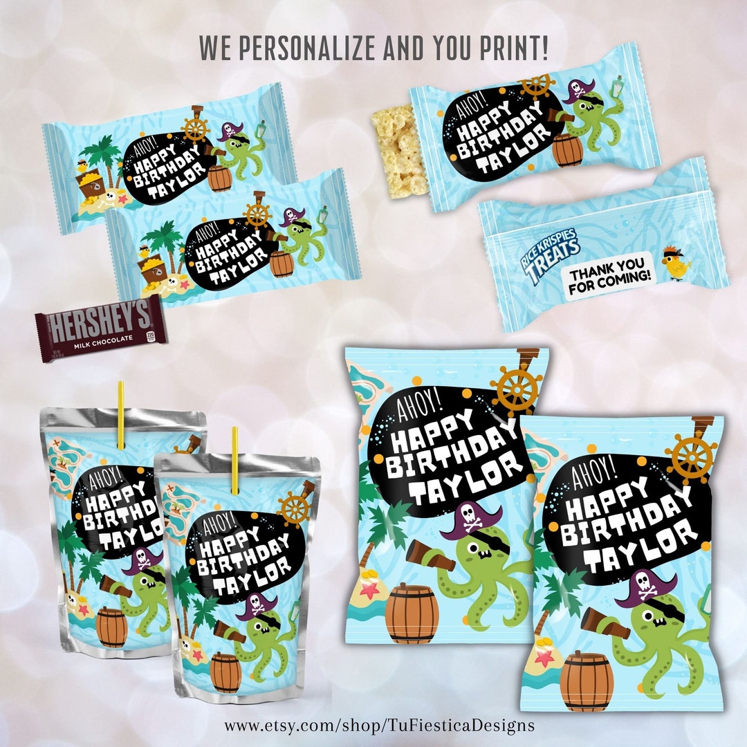 Pirates Party Printables / Treasure Birthday Party Octopus Bundle Kit ...