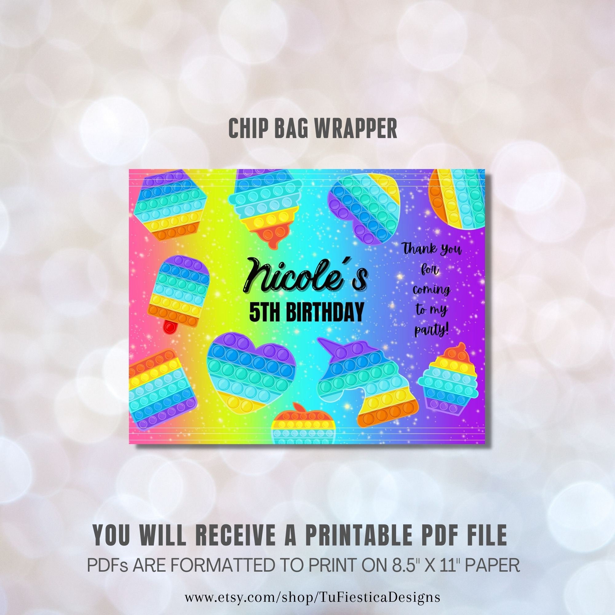 Pop It Party Printables / Pop Fidget Toy Birthday Bundle Kit Banner ...