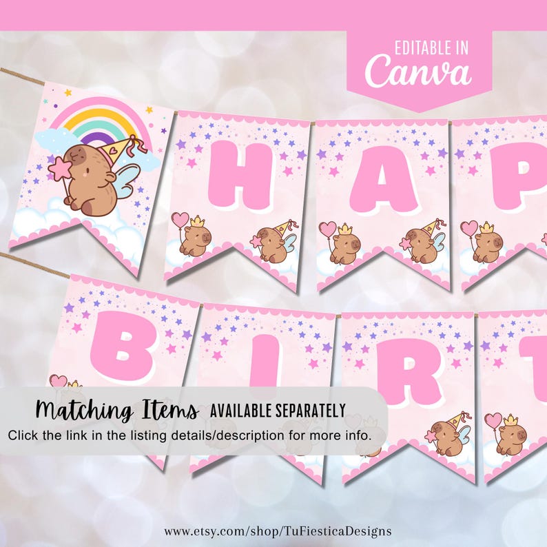 Editable Capybara Gable Box Favor Label | Carpincho Birthday Party ...