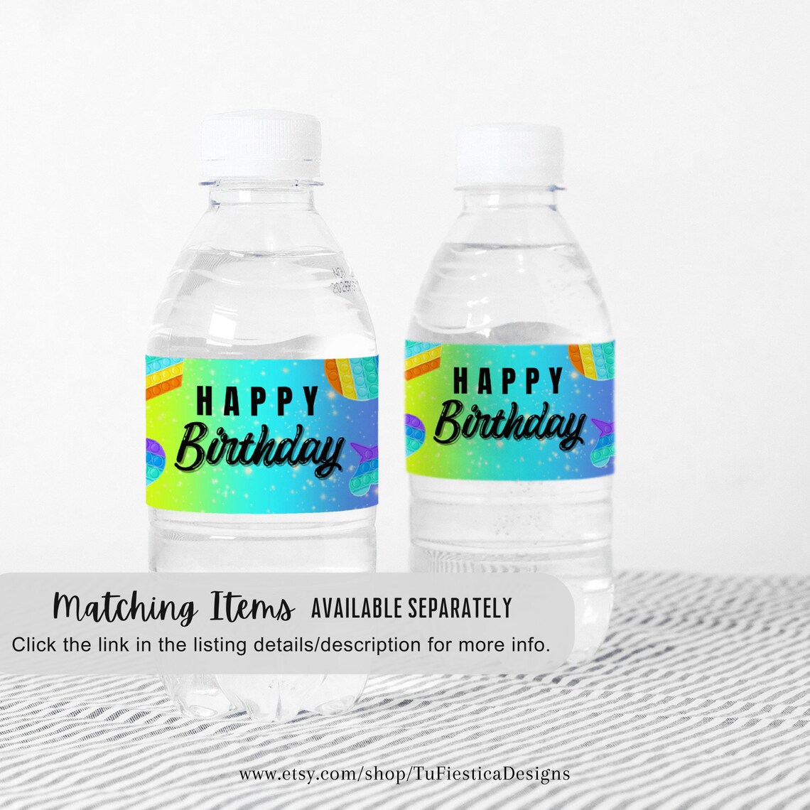 POP It Birthday Party Capri Sun Labels Juice Pouch Fidget Toys Gift Box ...