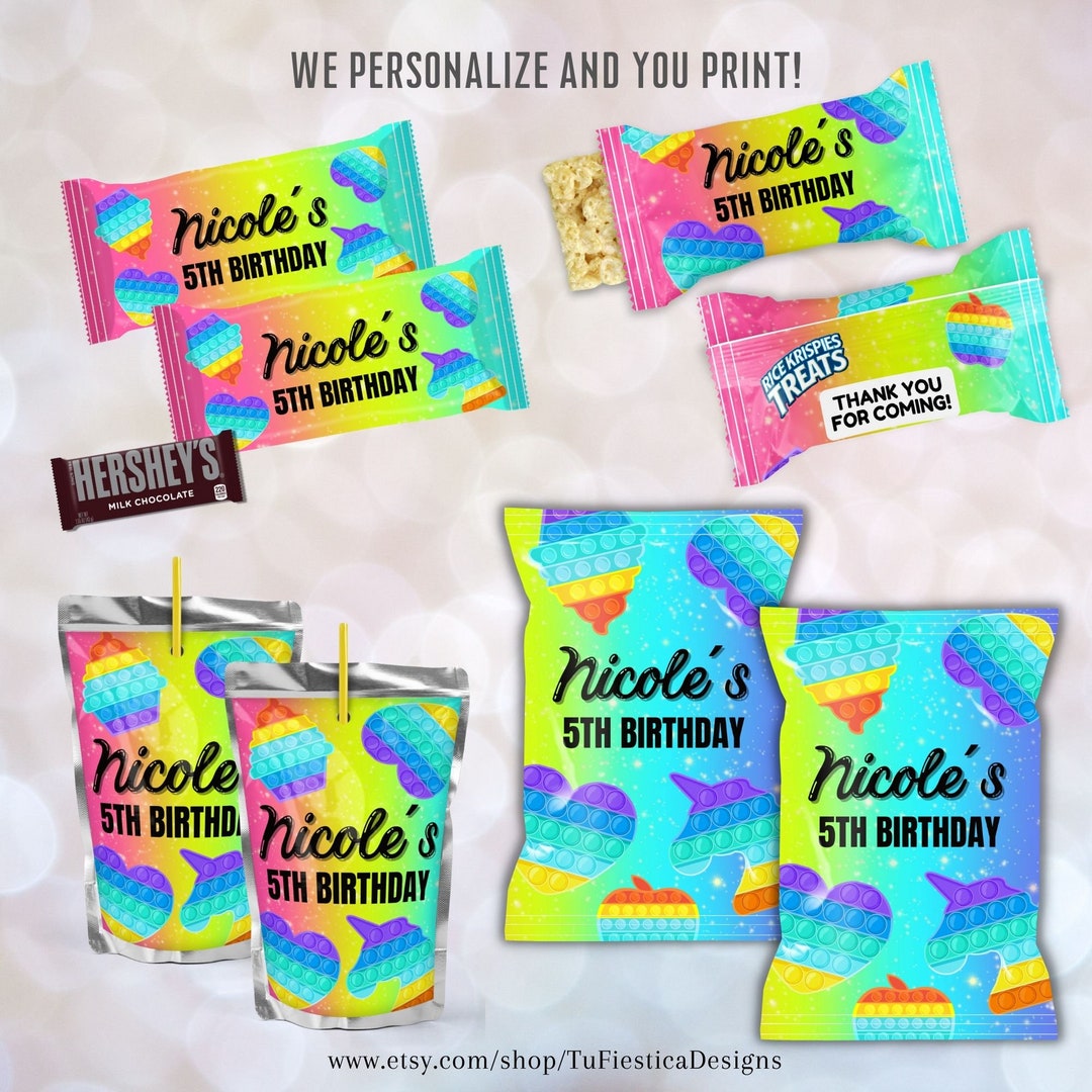 Pop It Party Printables / Pop Fidget Toy Birthday Bundle Kit Banner ...