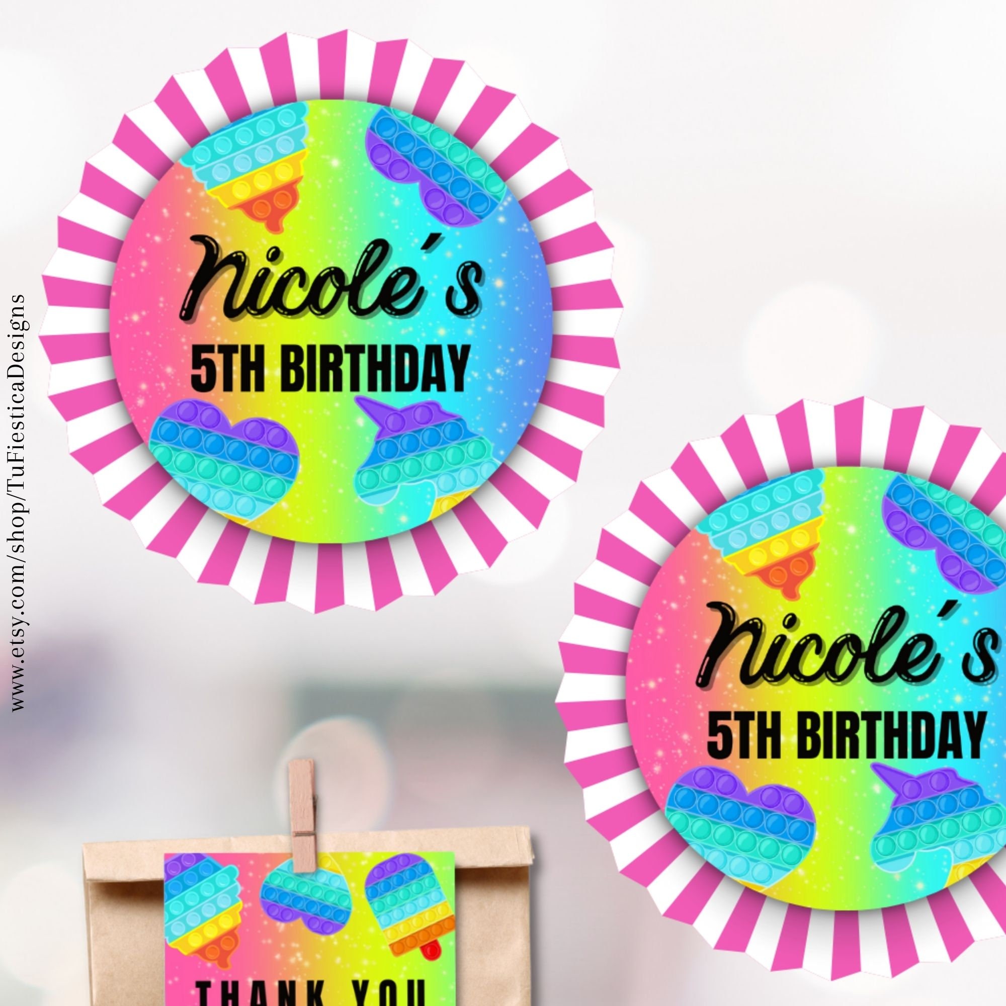 Pop It Party Printables / Pop Fidget Toy Birthday Bundle Kit Banner ...