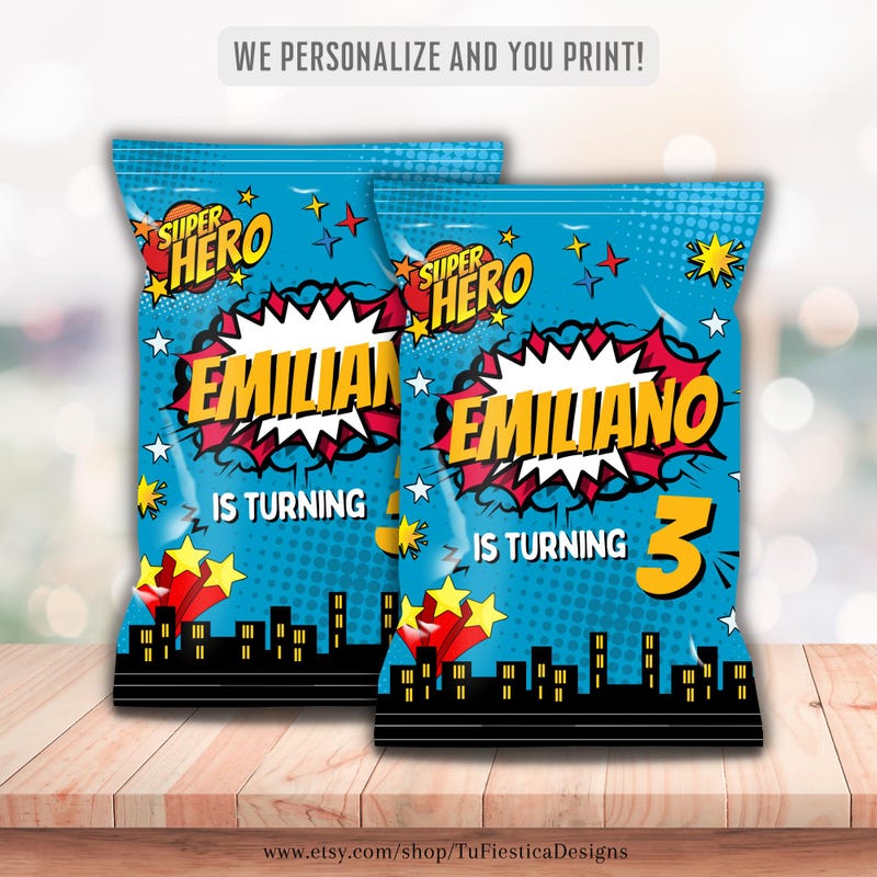 Superhero Chip Bag - Etsy