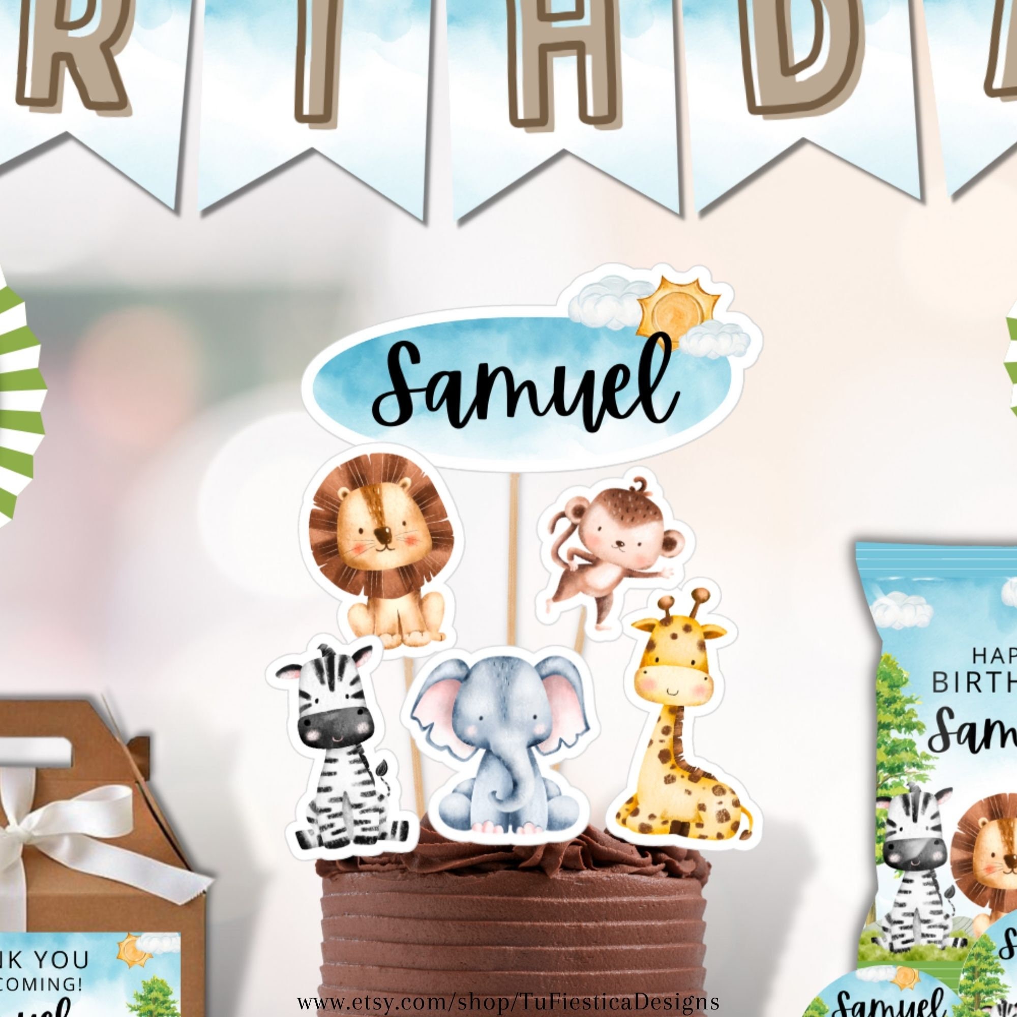 Personalize Safari Animals Party Printables / Wild Animal Birthday ...