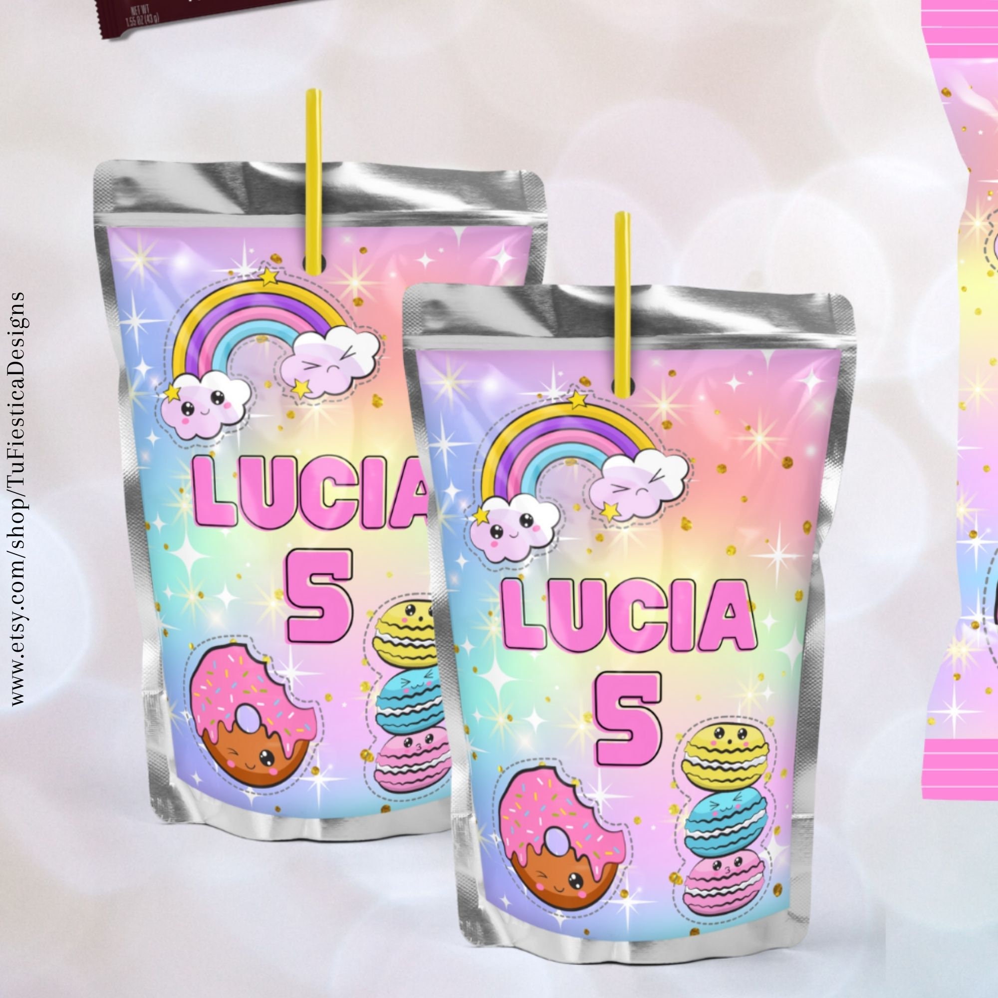 Personalize Kawaii Party Printables / Cute Rainbow Birthday Party ...