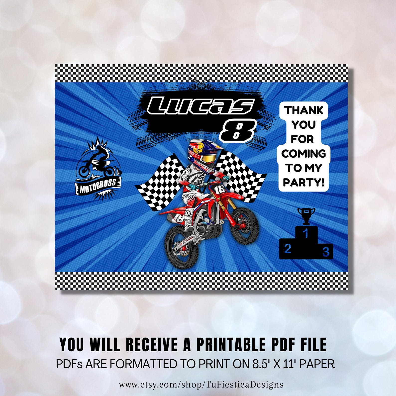 Motocross Chip Bag Wrapper | Dirt Bike Party Favor | Personalized Name ...