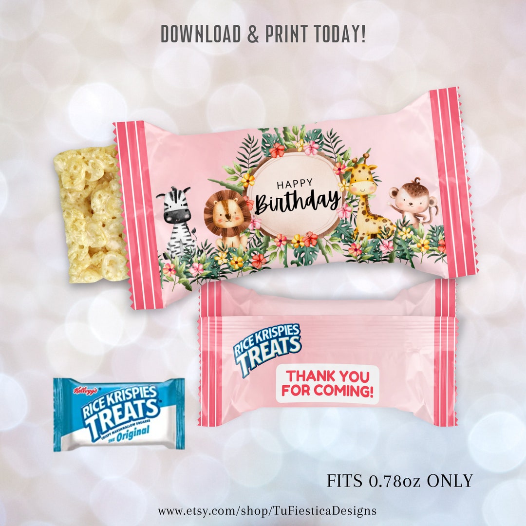 Safari Animals Rice Krispies Wrapper Favor Treat Jungle Zoo - Etsy