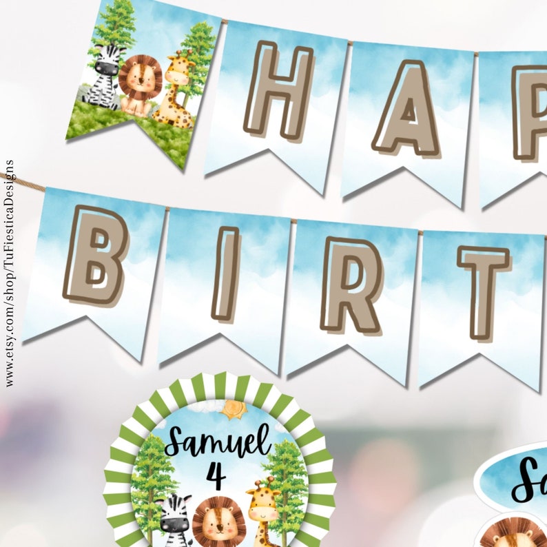 Personalize Safari Animals Party Printables / Wild Animal Birthday ...