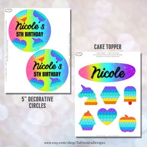 Pop It Party Printables / Pop Fidget Toy Birthday Bundle Kit Banner ...