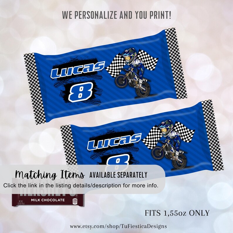 Personalized Motocross Gable Box Labels | Custom Dirt Bike Party Favor Stickers | Printable ...