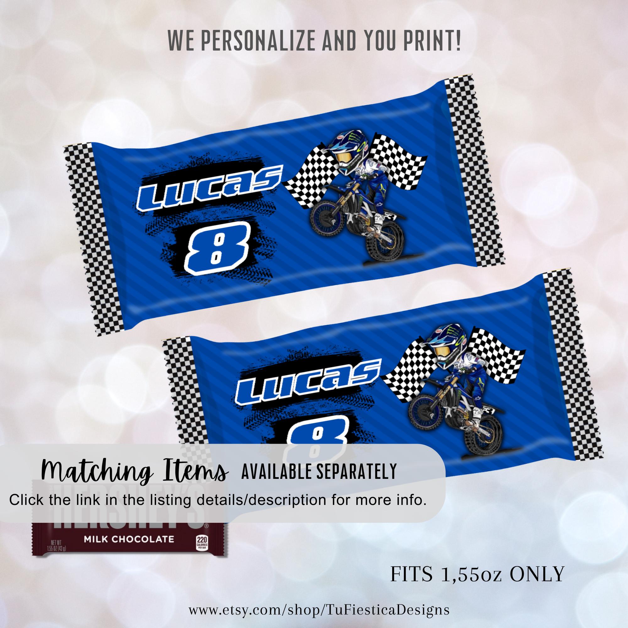 Personalized Motocross Gable Box Labels | Custom Dirt Bike Party Favor ...