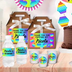 Pop It Party Printables / Pop Fidget Toy Birthday Bundle Kit Banner ...