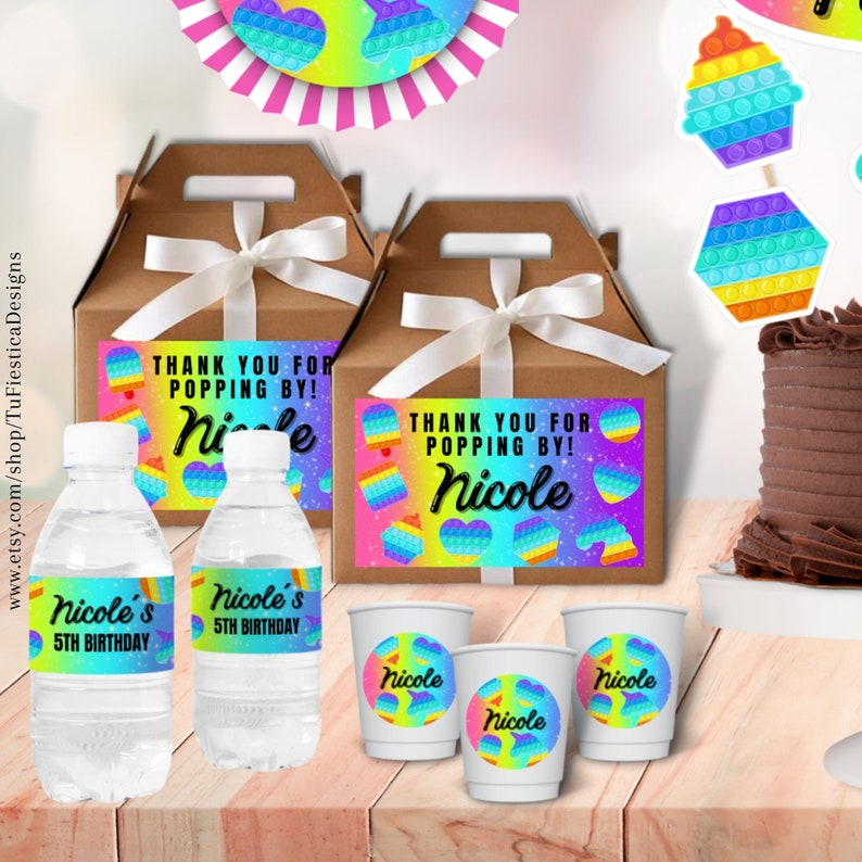 Pop It Party Printables / Pop Fidget Toy Birthday Bundle Kit Banner ...