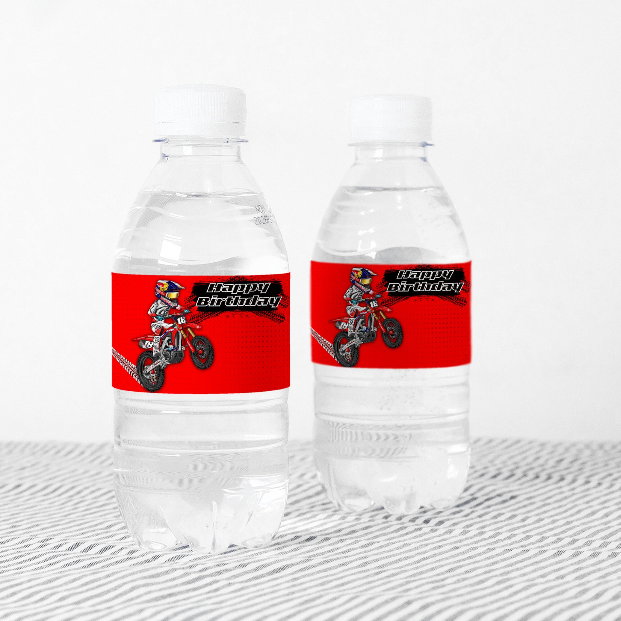 Motocross Water Bottle Labels Boys Birthday Party Dirt Bike Party Decor ...