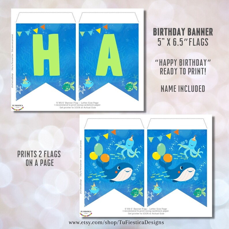 Under the Sea Party Printables / Ocean Animals Birthday Party /sea ...