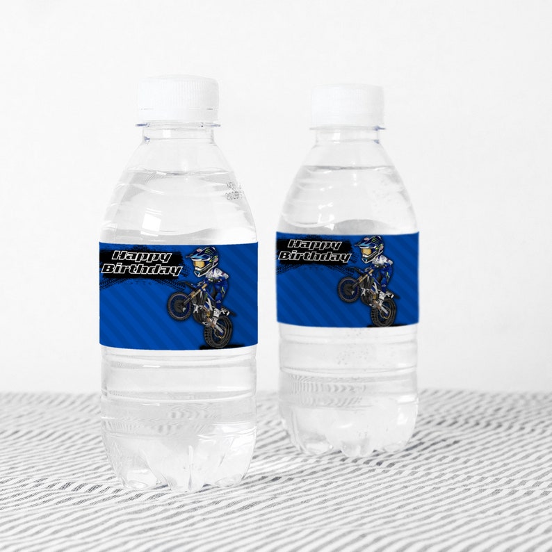 Motocross Water Bottle Labels Printable | Dirt Bike Party Decor ...