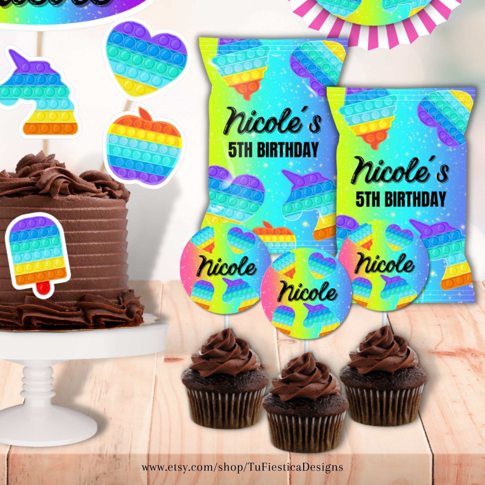 Pop It Party Printables / Pop Fidget Toy Birthday Bundle Kit Banner ...