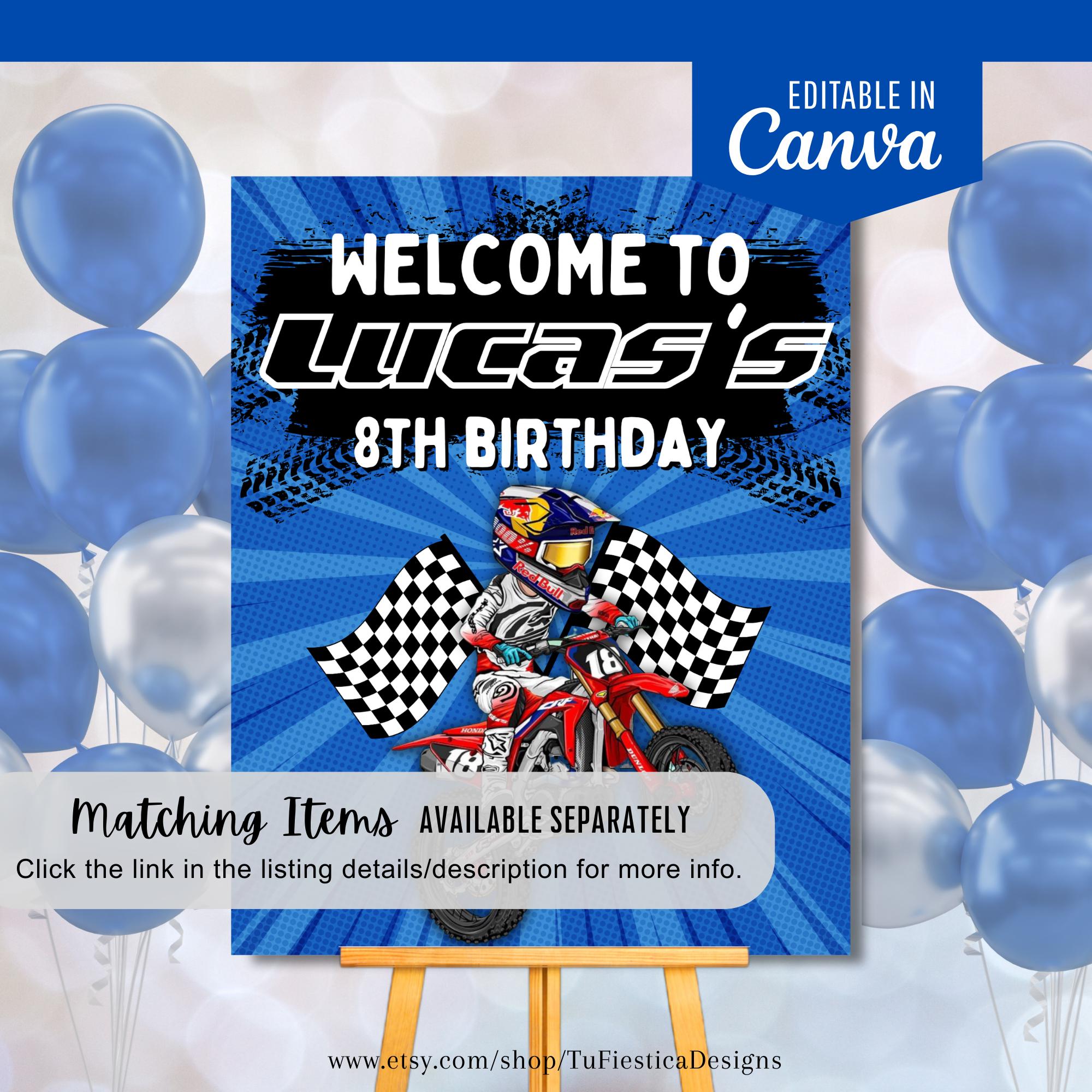 Editable Motocross Gable Box Favor Label | Dirt Bike Birthday Party ...