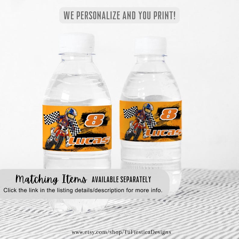 Motocross Chip Bag Wrapper | Dirt Bike Party Favor | Personalized Name ...