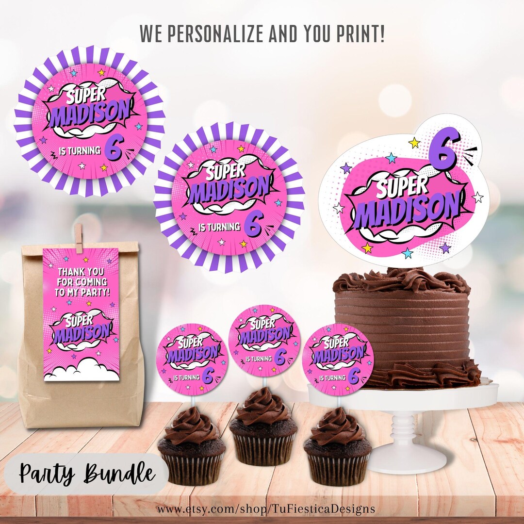 Superhero Girls Comic Party Bundle Printables | Birthday Decor ...