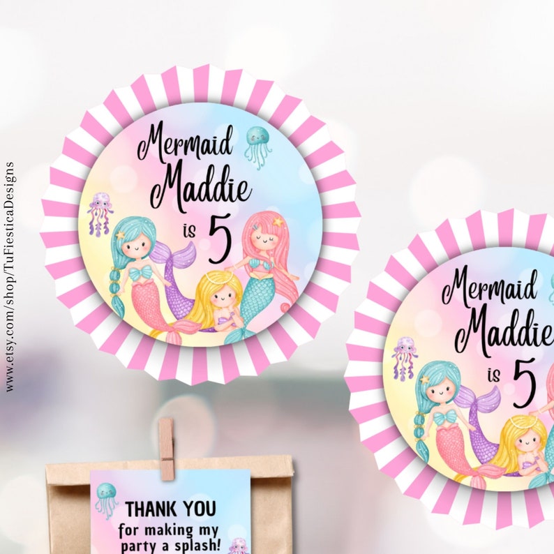 Personalize Mermaid Party Printables / Under the Sea Birthday Party ...