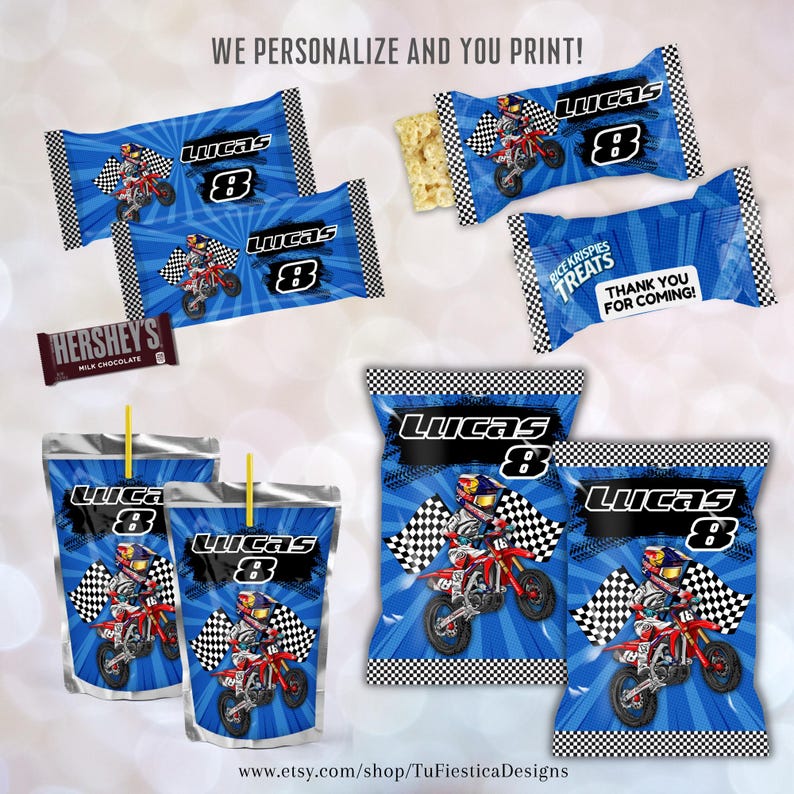 Motocross Party Bundle Kit Printables | Dirt Bike Decor | Personalized ...