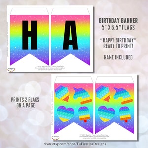 Pop It Party Printables / Pop Fidget Toy Birthday Bundle Kit Banner ...