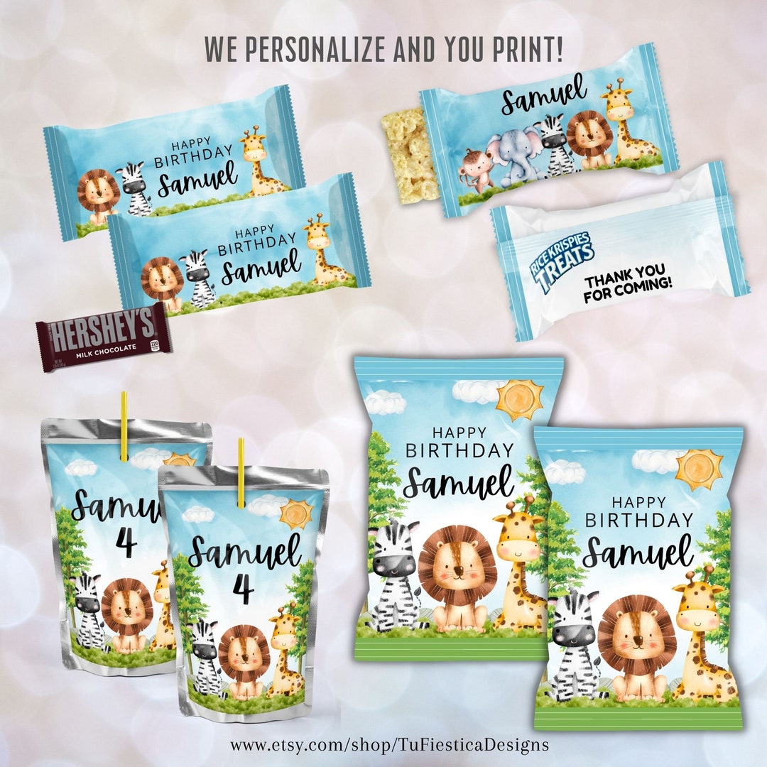 Personalize Safari Animals Party Printables / Wild Animal Birthday ...