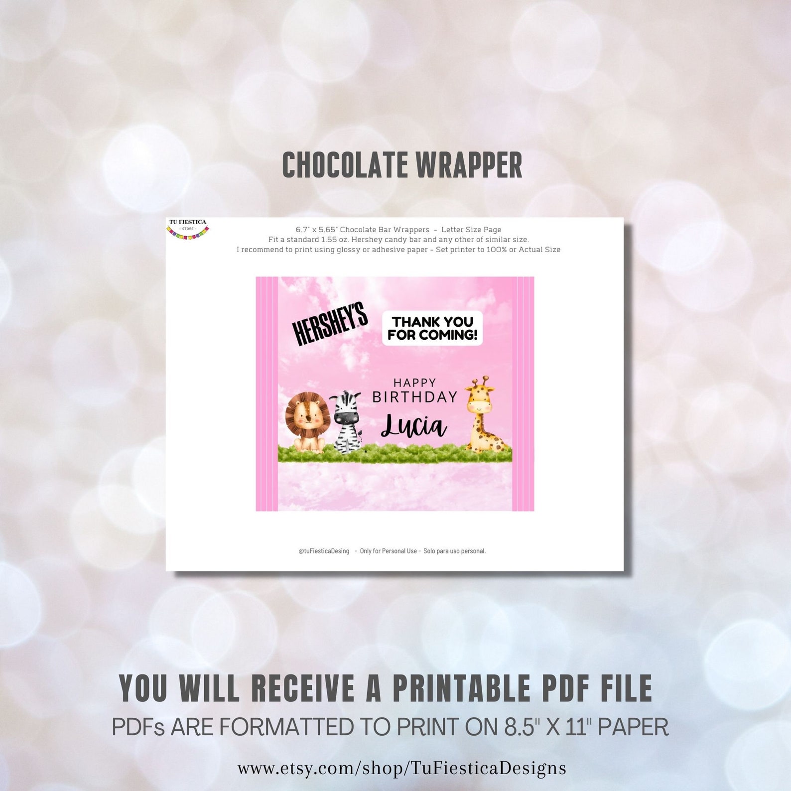 Personalize Safari Animals Party Printables / Wild Animal Birthday ...
