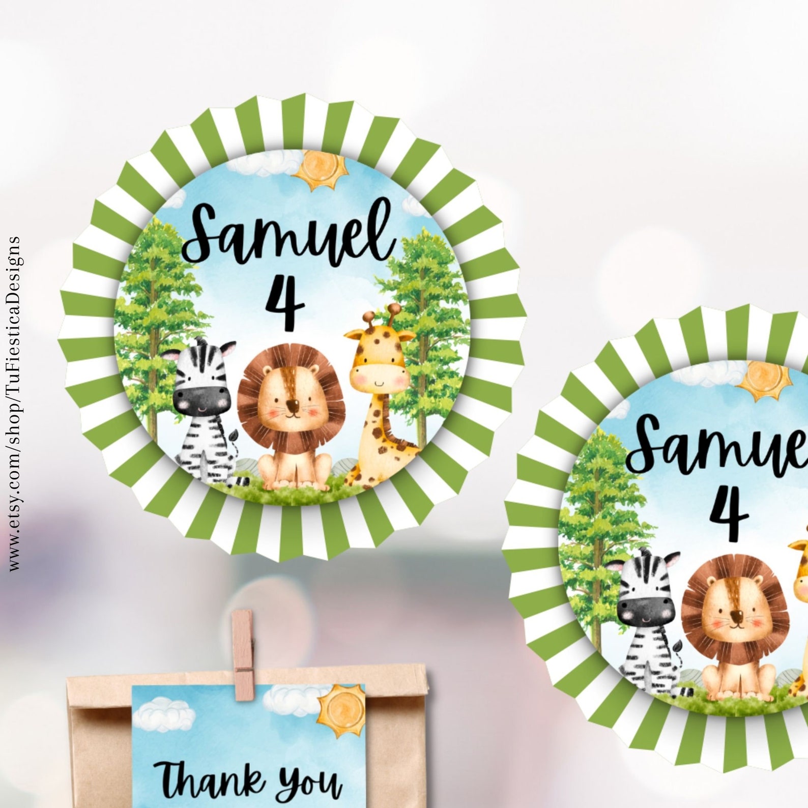 Personalize Safari Animals Party Printables / Wild Animal Birthday ...