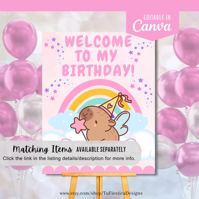 Editable Capybara Gable Box Favor Label | Carpincho Birthday Party ...