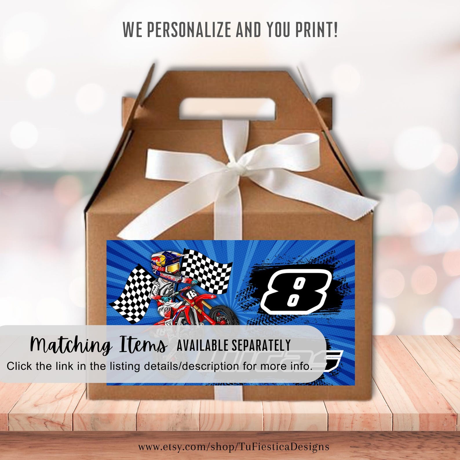 Motocross Chip Bag Wrapper | Dirt Bike Party Favor | Personalized Name ...