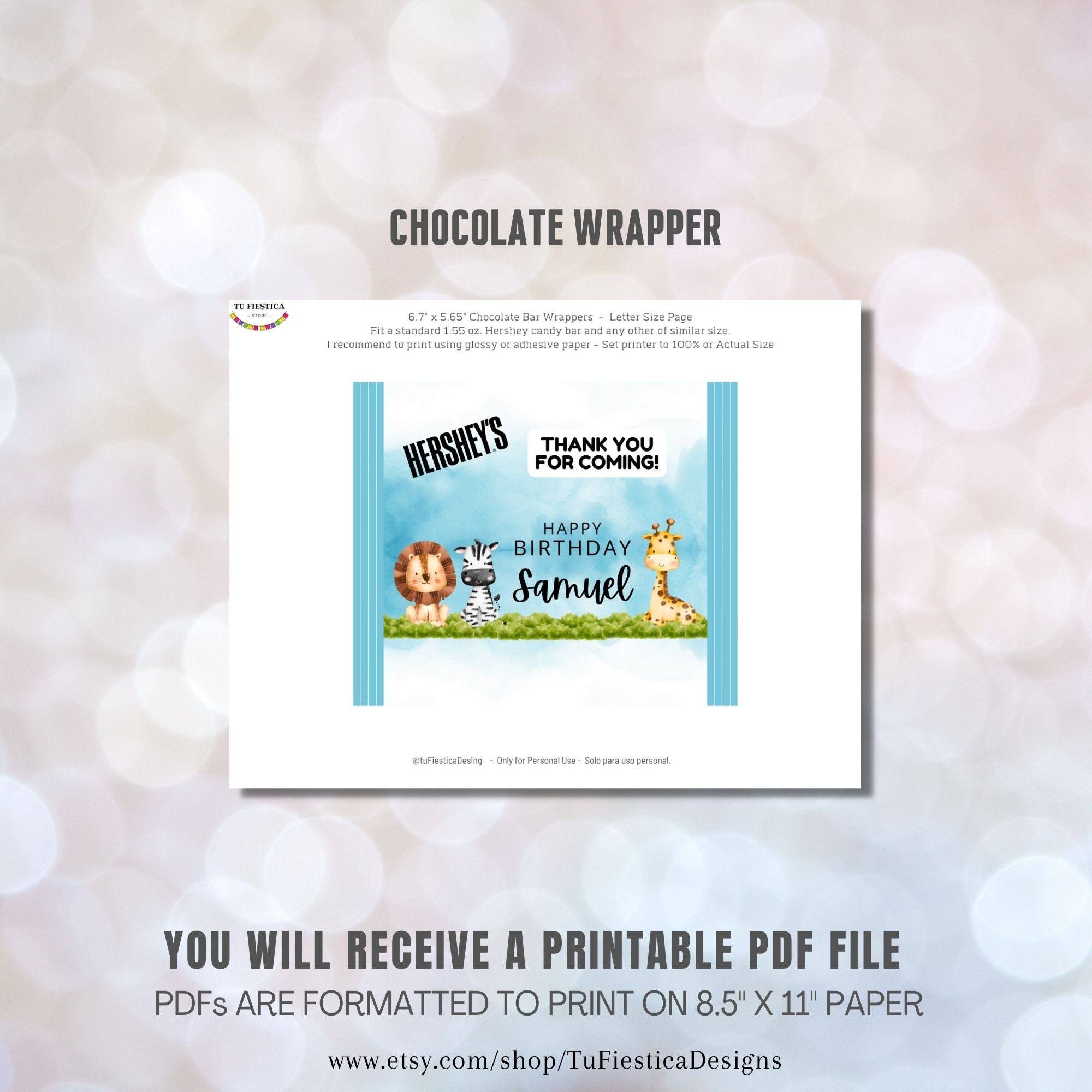 Personalize Safari Animals Party Printables / Wild Animal Birthday ...