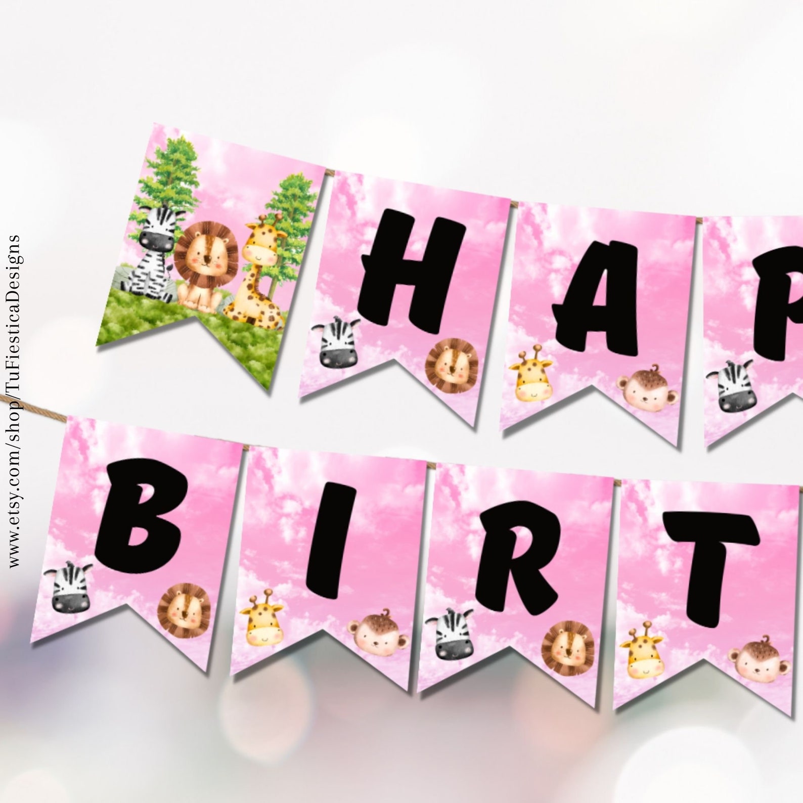 Personalize Safari Animals Party Printables / Wild Animal Birthday ...