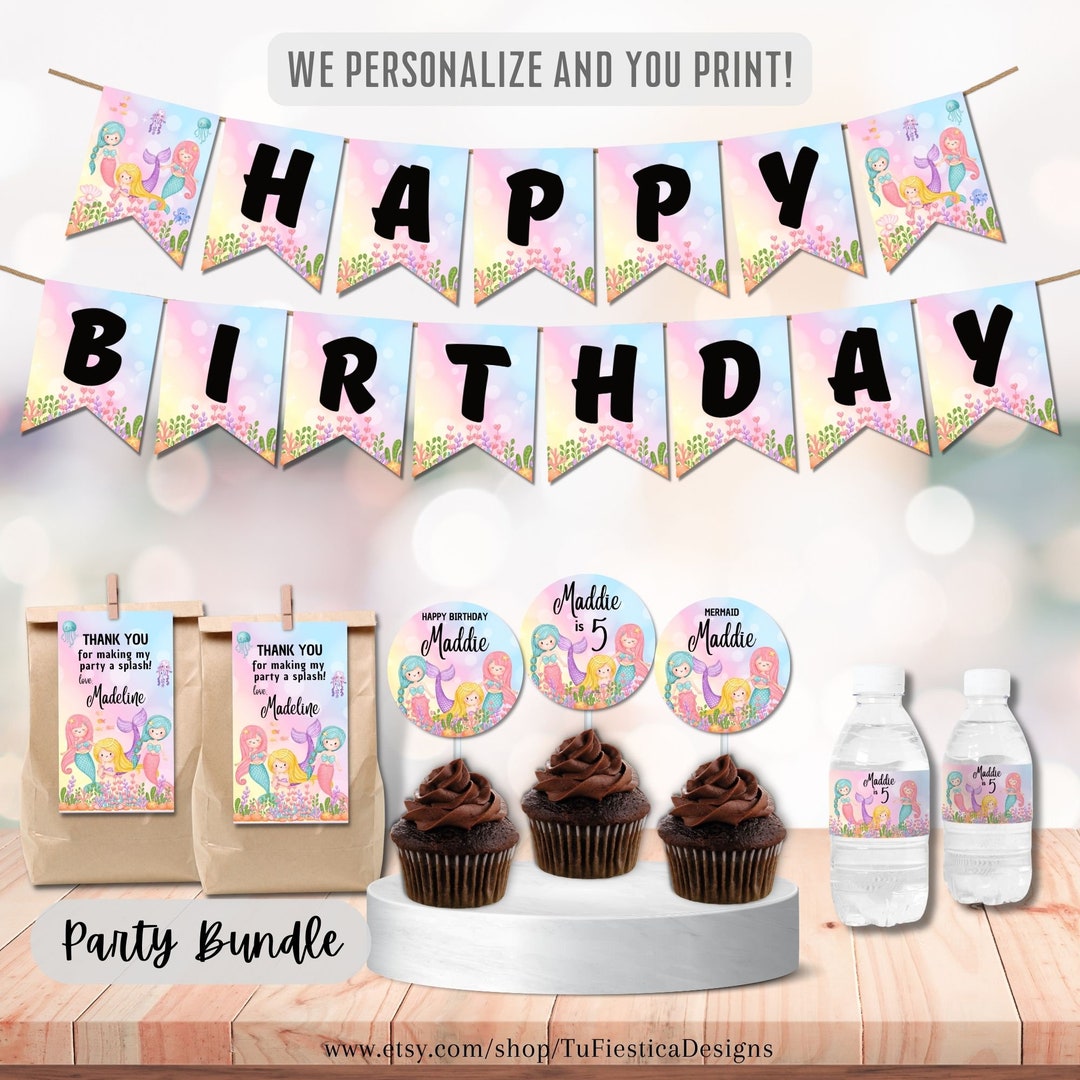 Personalize Mermaid Party Printables / Under the Sea Birthday Party ...