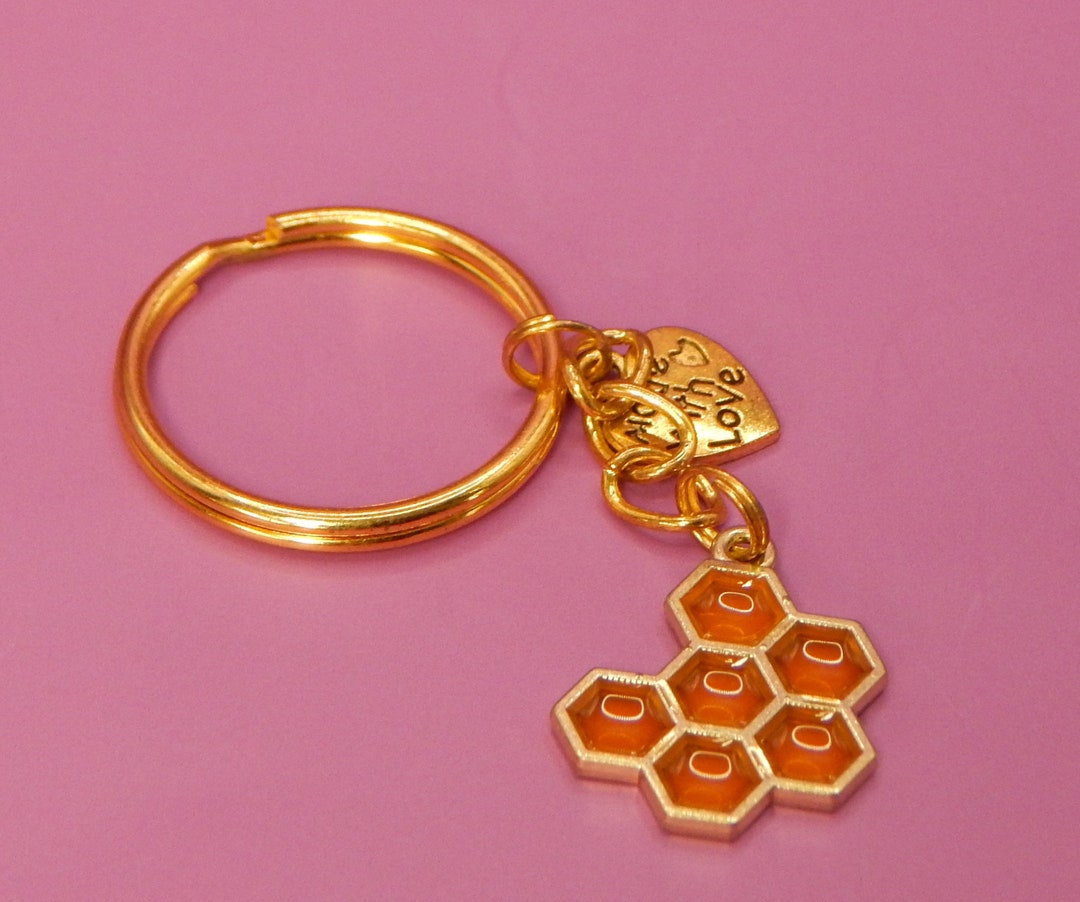 AJ Honey Farms Honey Bee Key Ring Honeycomb - Etsy