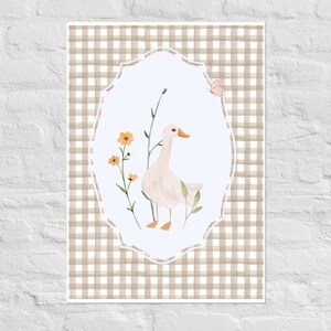 Farmhouse Vintage Cute Floral Goose Art Print Poster - PHYSICAL PRODUCT ...