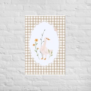 Farmhouse Vintage Cute Floral Goose Art Print Poster - PHYSICAL PRODUCT ...