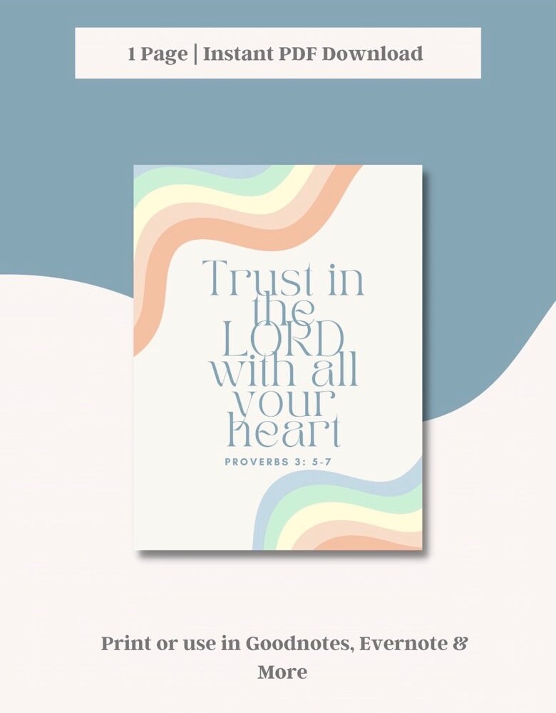 Trust in the Lord Printable PDF Wall Art Digital Art - Etsy