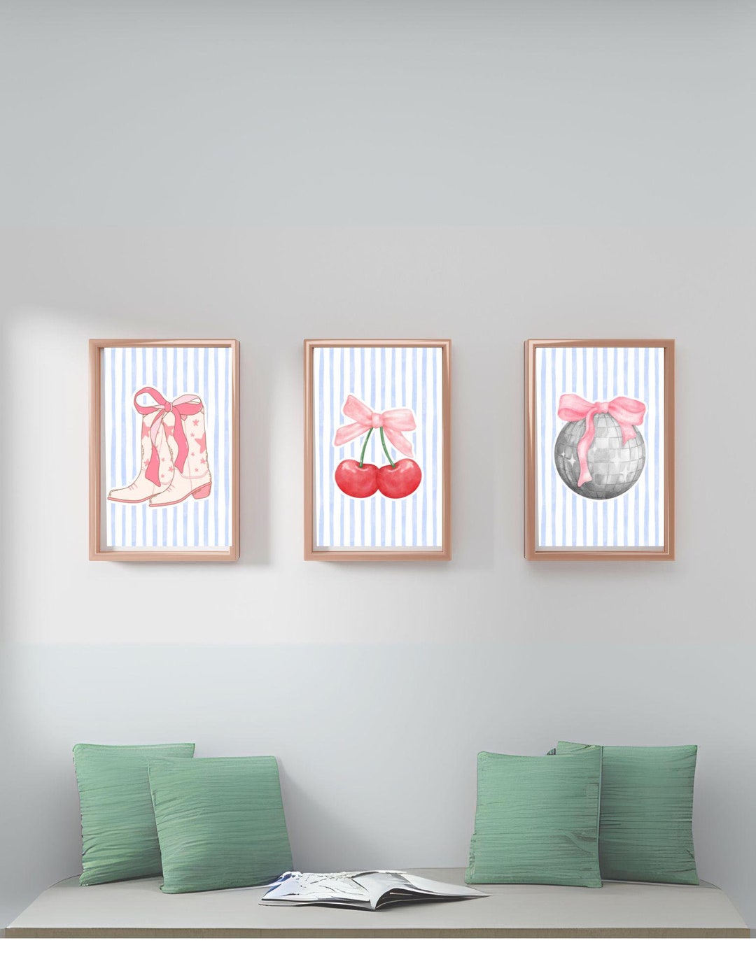 Coquette Stickers Digital Art Print Bundle- Printable Wall Art - Boho ...